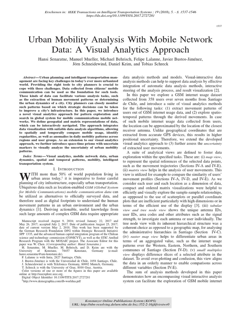 Visual Analytics Approach For Exploring Urban Mobility Patterns And