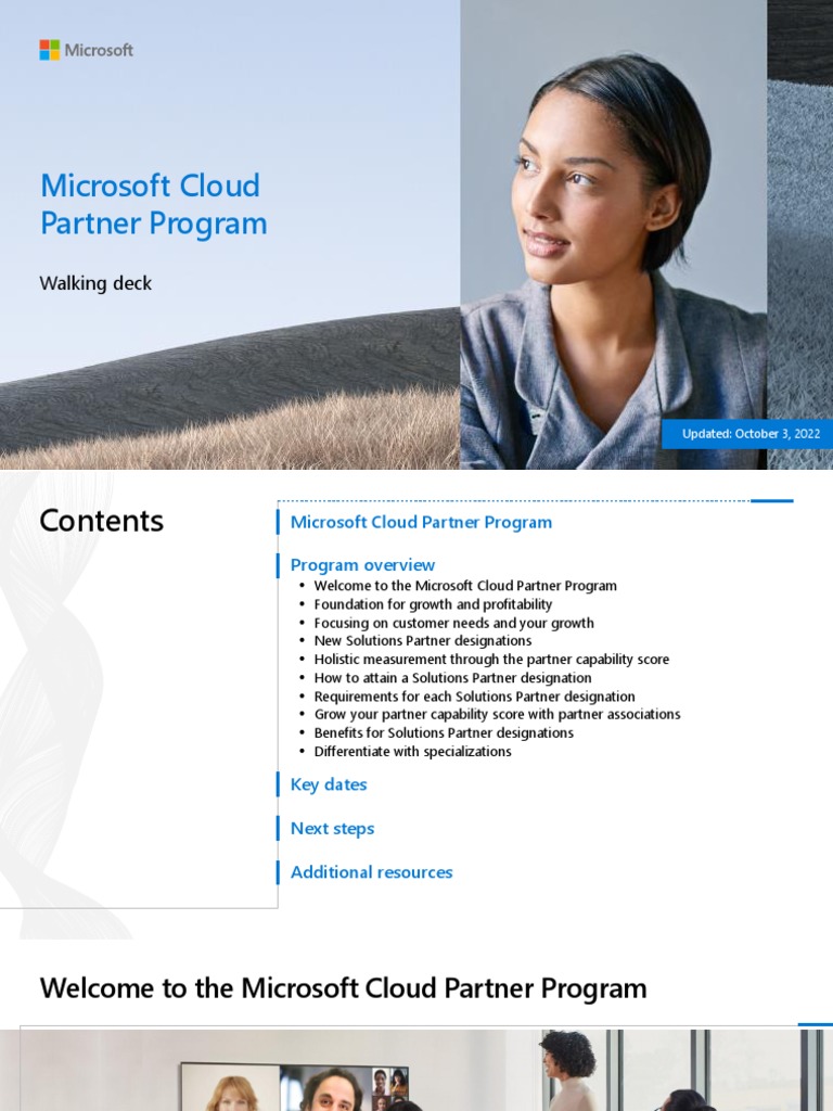 Microsoft Cloud Partner Program Walking Deck | PDF | Microsoft Azure | Cloud Computing