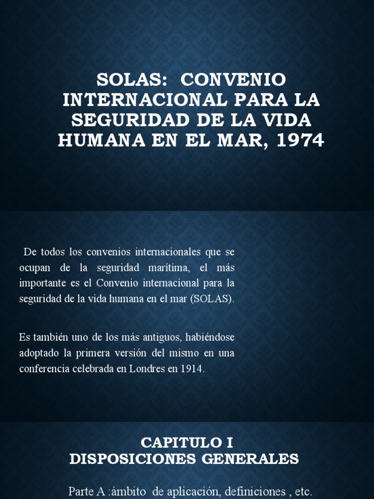 SOLAS Cap I-IV - CAPACITACION | PDF | Transporte de agua | Embarcación