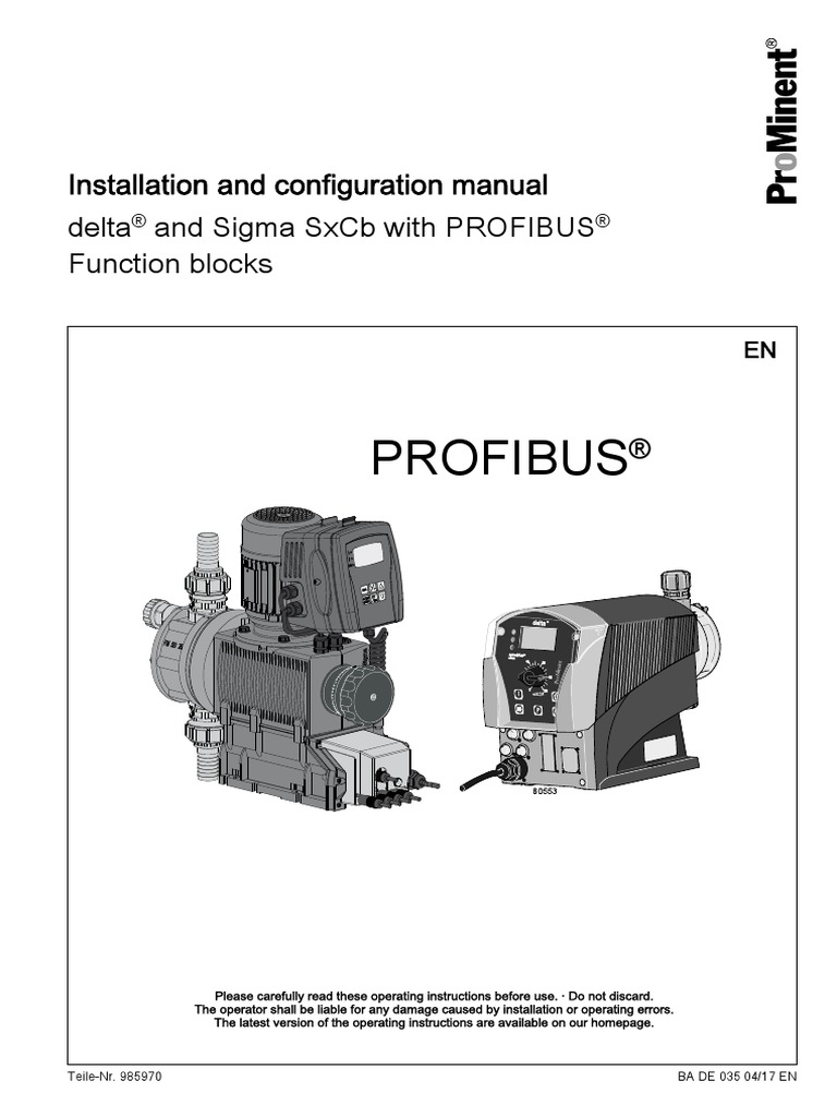 Profibus: Delta and Sigma SXCB With Profibus Function Blocks Installation and Configuration ...