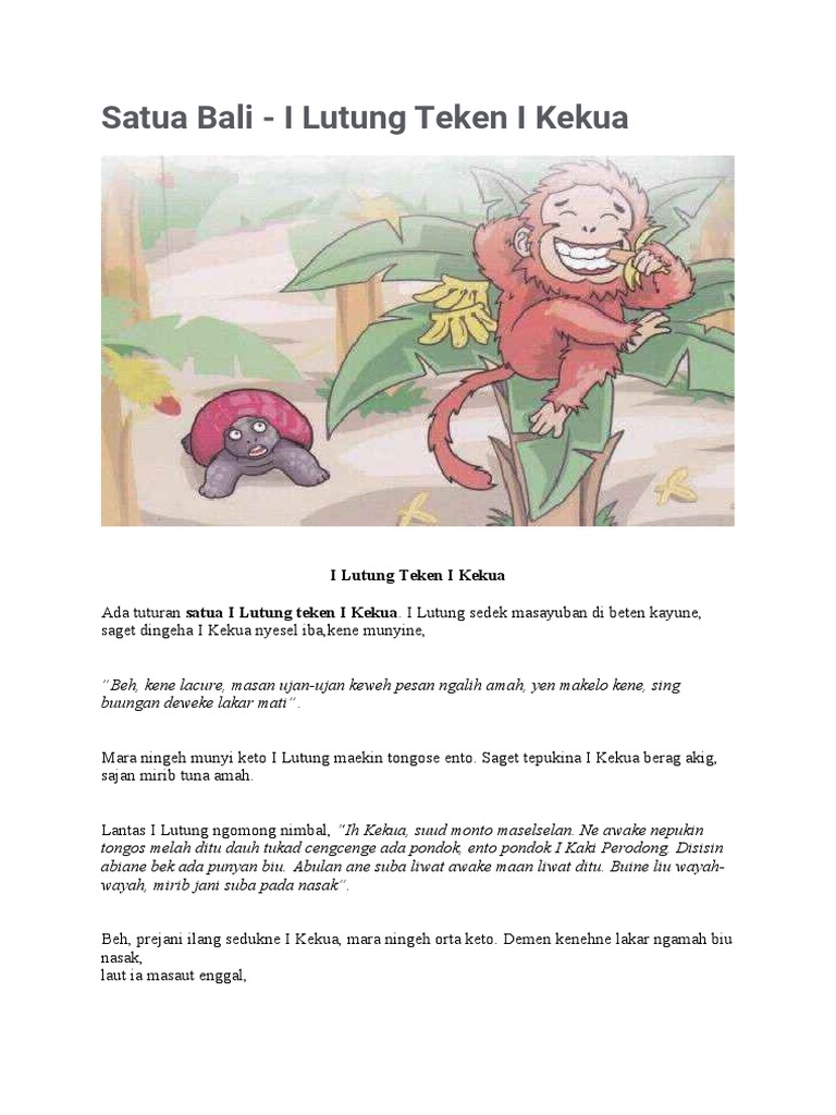 Satua Bali I Lutung | PDF