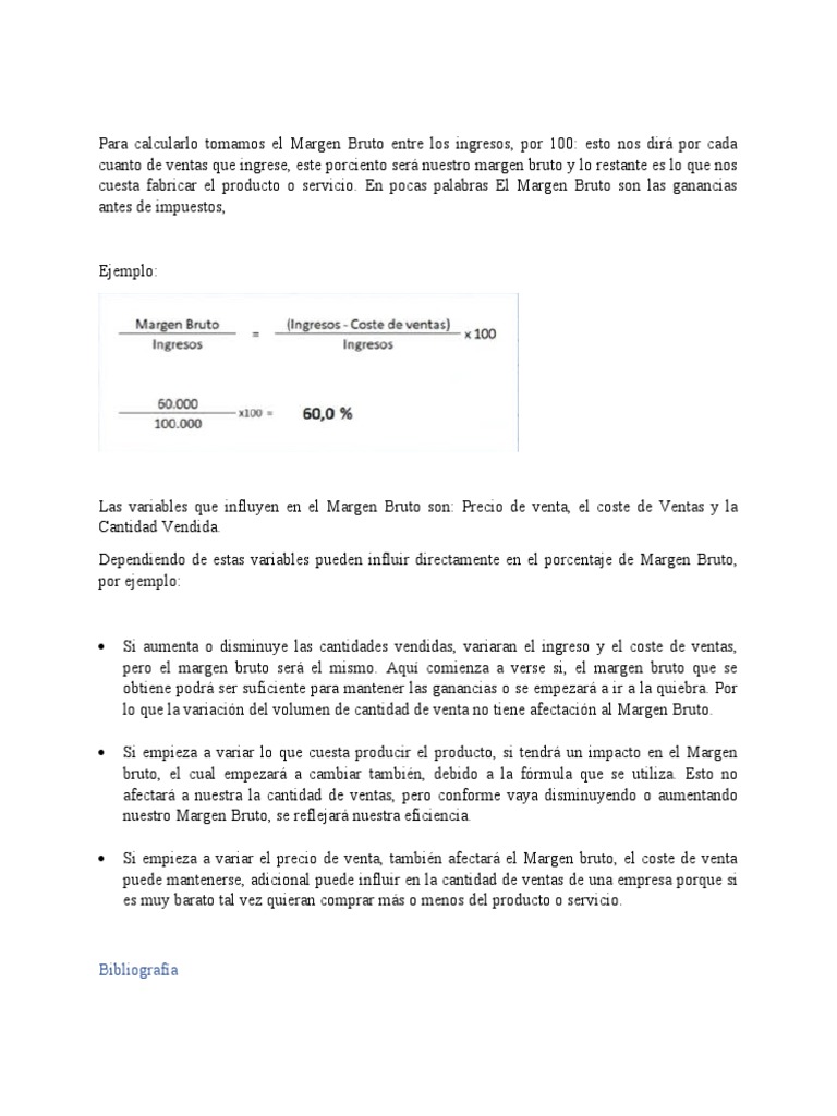 Margen Bruto y Neto | PDF