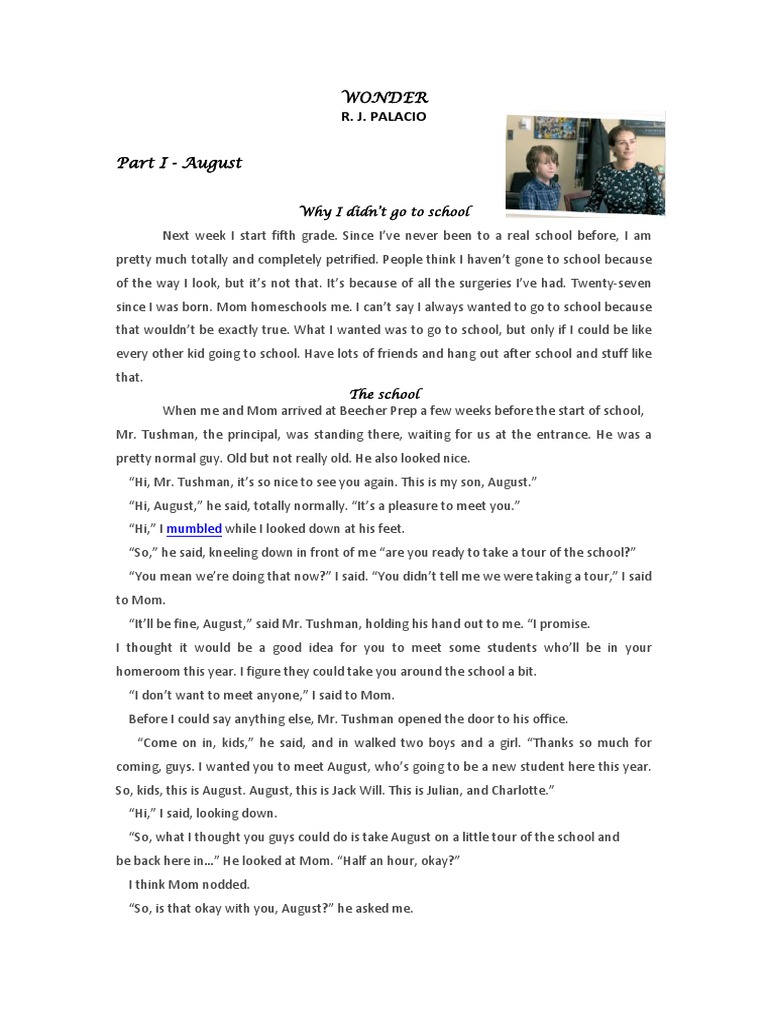 Wonder, R. J. Palacio | PDF