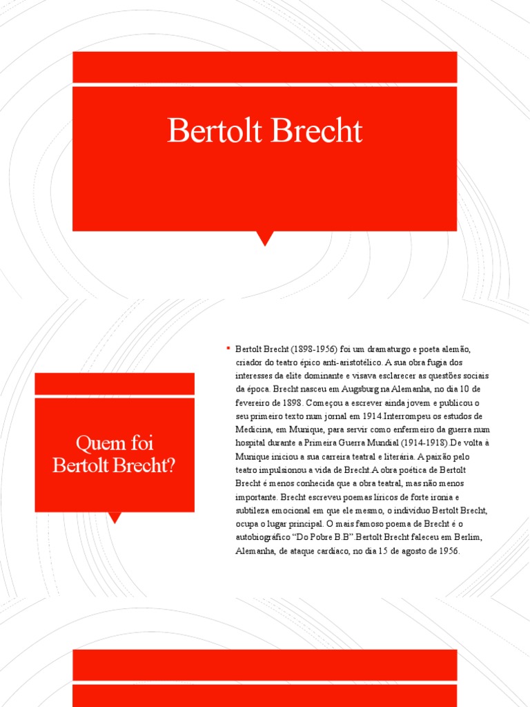 Bertolt Brecht | PDF | Teatro | Alemanha