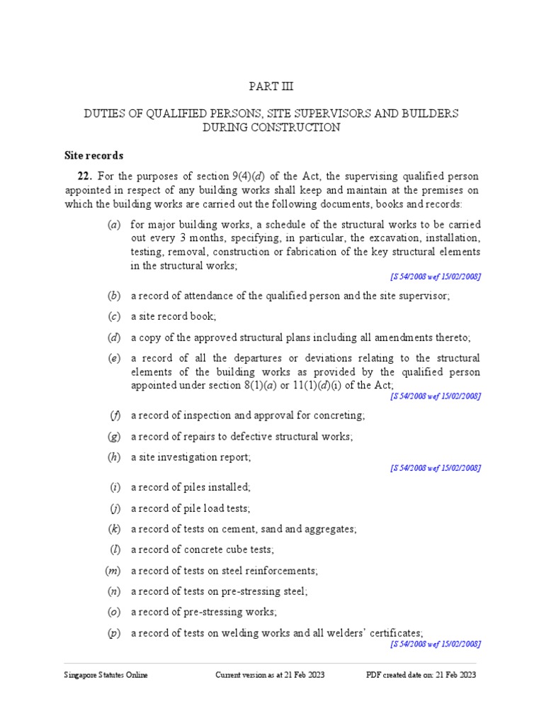 Documentation Requirements and Responsibilities of Qualified Persons ...