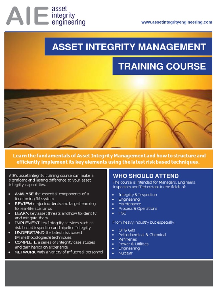 Online Asset Integrity Management Training Course | PDF | Risk ...