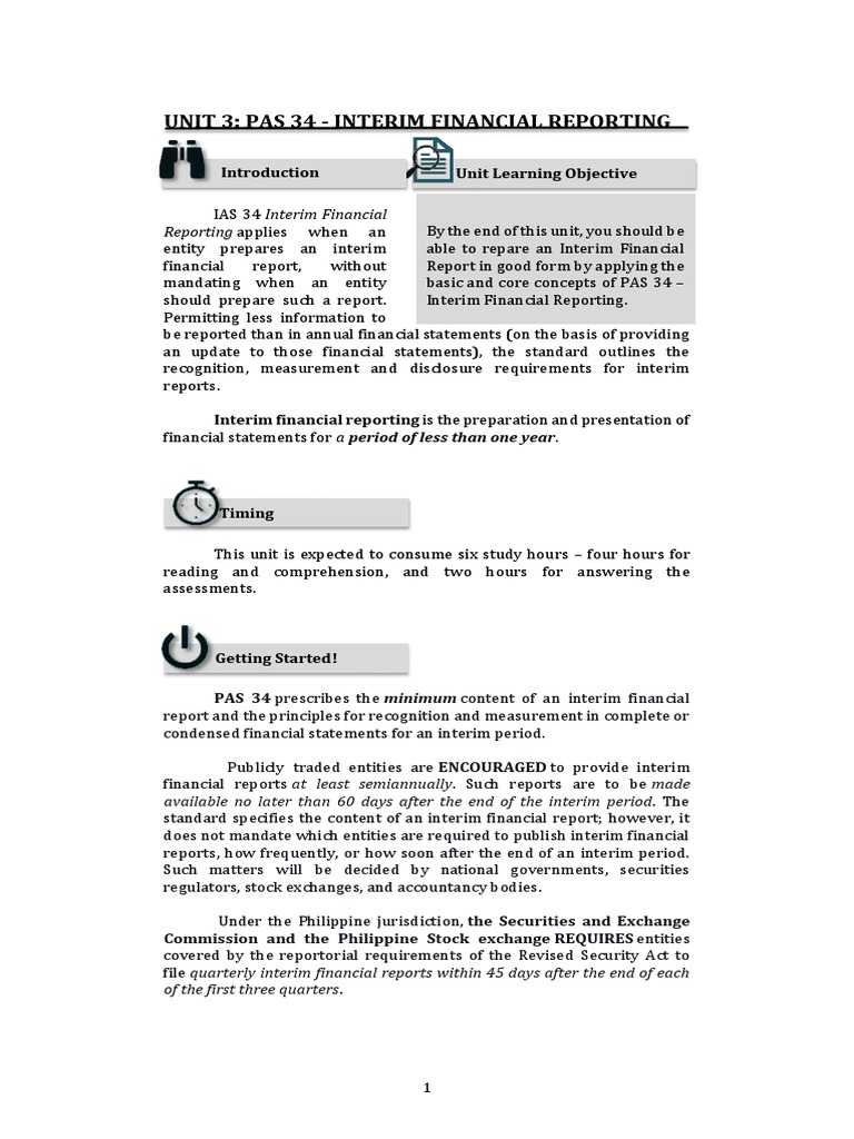 Unit 3 - Interim Reporting - 1484598619 | PDF | Financial Statement ...