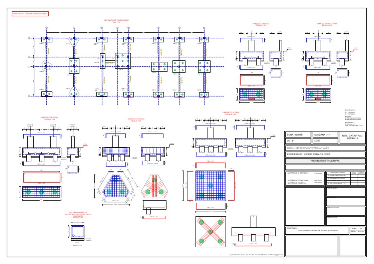 01 Repl. y Detalle de Fundaciones (Op Pilotes) Edificio Jade | PDF