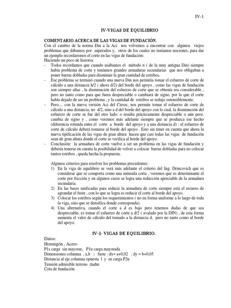 Iv - Vigas de Equilibrio | PDF | Viga (Estructura) | Braguero