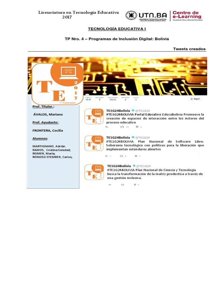 Vale 2017 UTN TE1 TP 4 Grupo24 InclusiÃ N Digital | PDF | Tecnologia ...