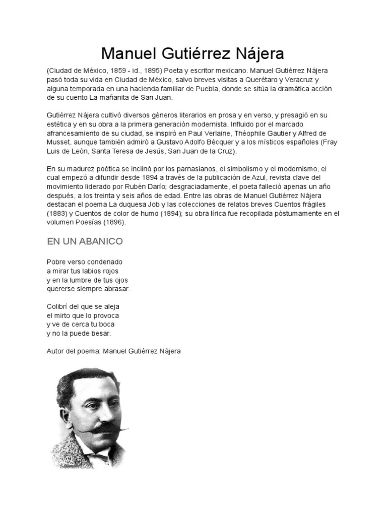 Manuel Gutiérrez Nájera | PDF