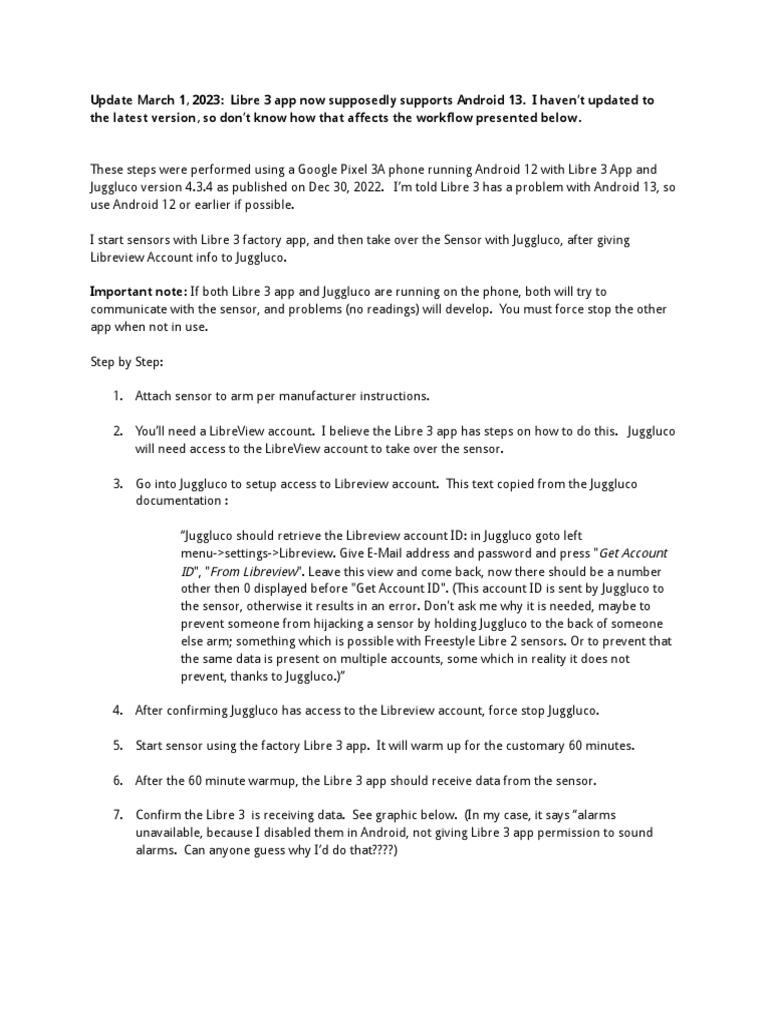 Using Libre 3 Sensors With Juggluco in USA-2 | PDF | Android (Operating System) | Smartphone