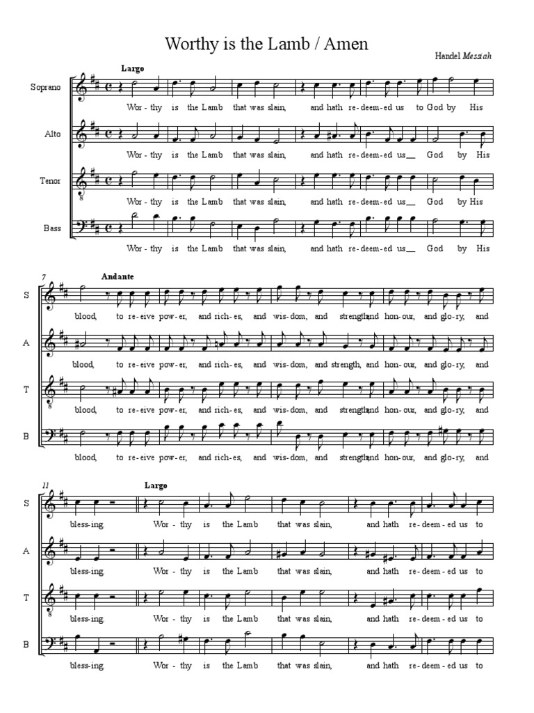 Worthy Is The Lamb Amen | PDF