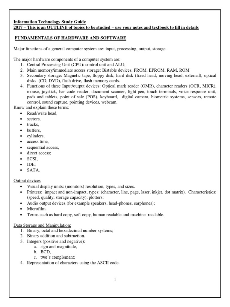 CSEC IT Study Guide | PDF | Algorithms | Graphical User Interfaces