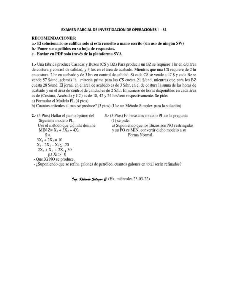 Examen Io1-S1 | PDF