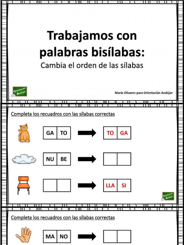Palabras Bisilabas | PDF