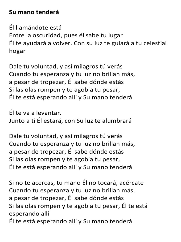 Su Mano Tenderá | PDF