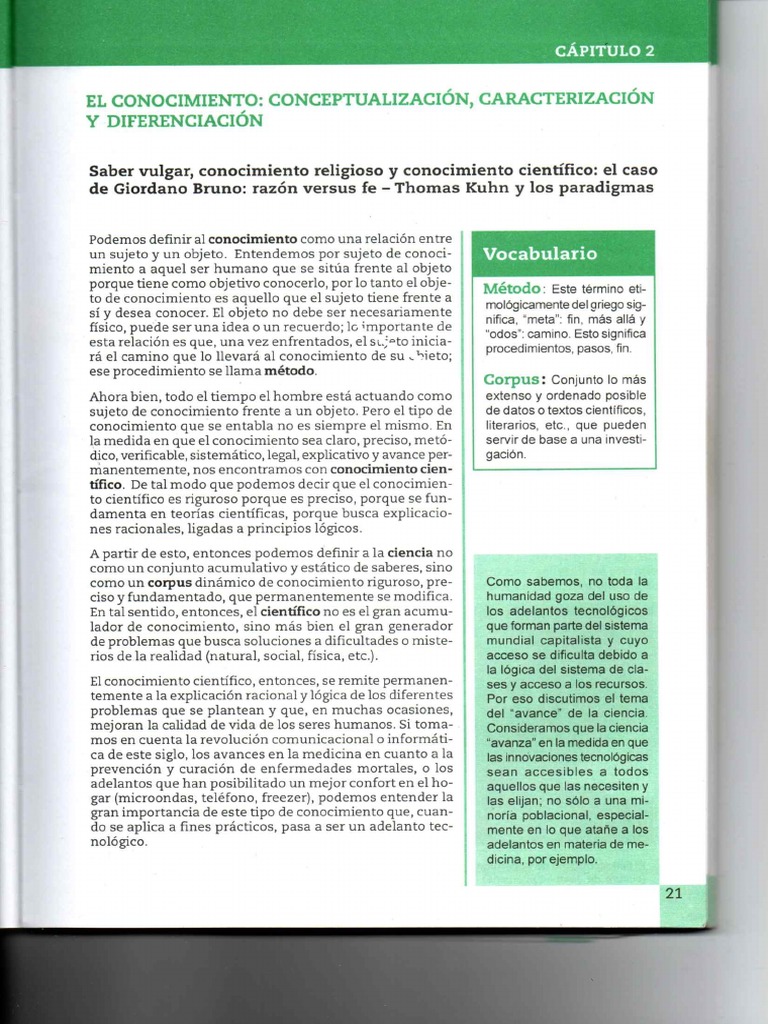 El Sentido Común y El Saber Cientifico | PDF