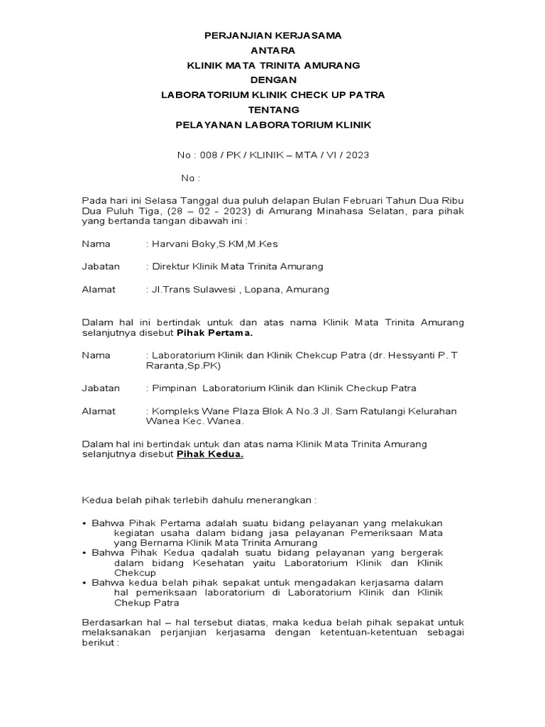 Dokumen - Tips - Contoh Mou Lab | PDF