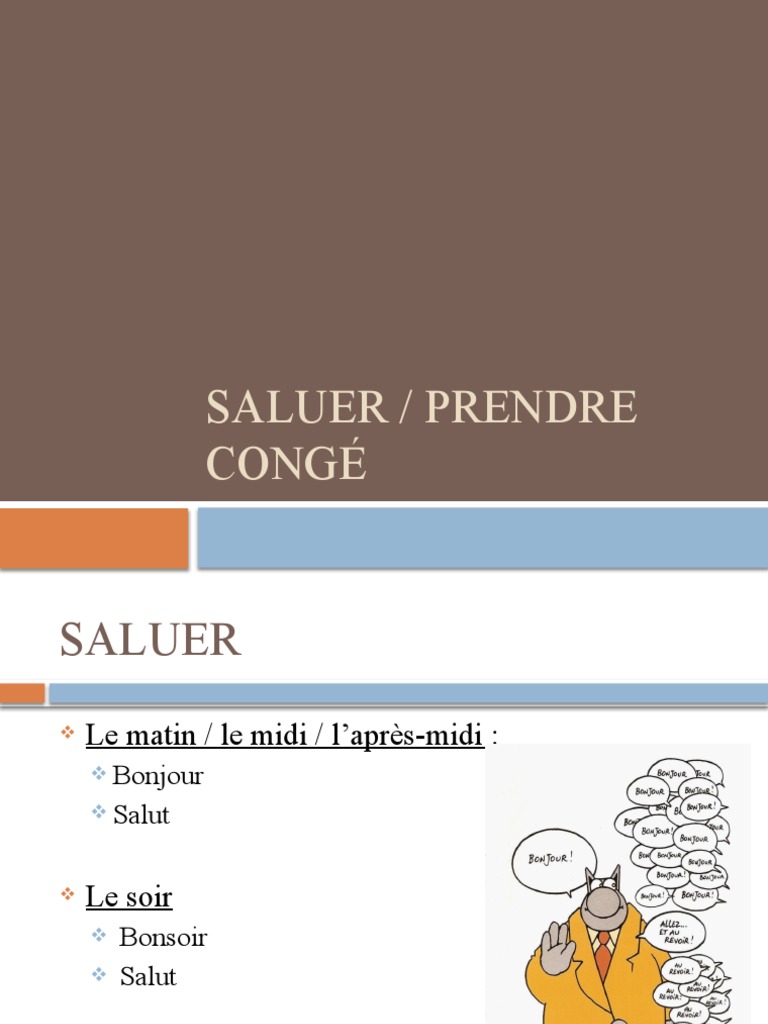 VOCABULAIRE - Saluer Et Prendre Congé - VE | PDF