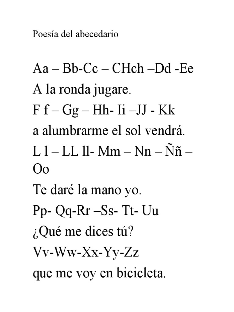 Poesia Del Abecedario | PDF | Arte