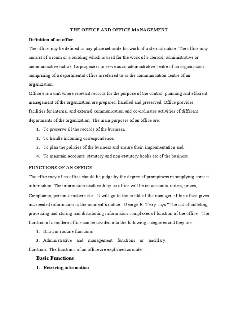 The Office and Office Management | PDF | Information | Debt
