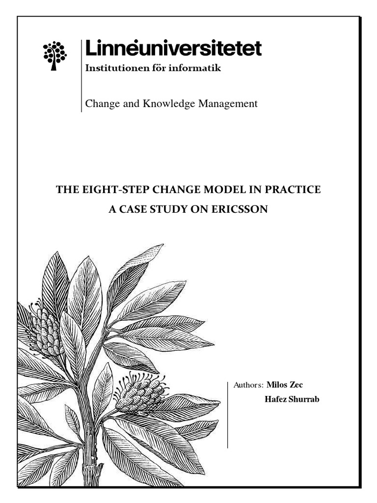 The Eight Step Model of Change A Case ST | PDF | Change Management | Goal