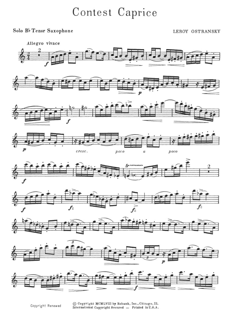 Contest Caprice Ostransky Tenor | PDF