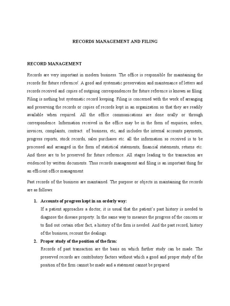 Effective Records Management and Filing | PDF | Computer File | Microform