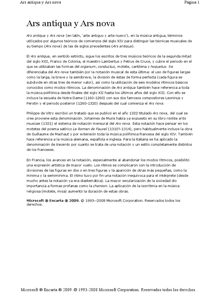 Ars Nova | PDF | Composiciones Musicales | Musicología
