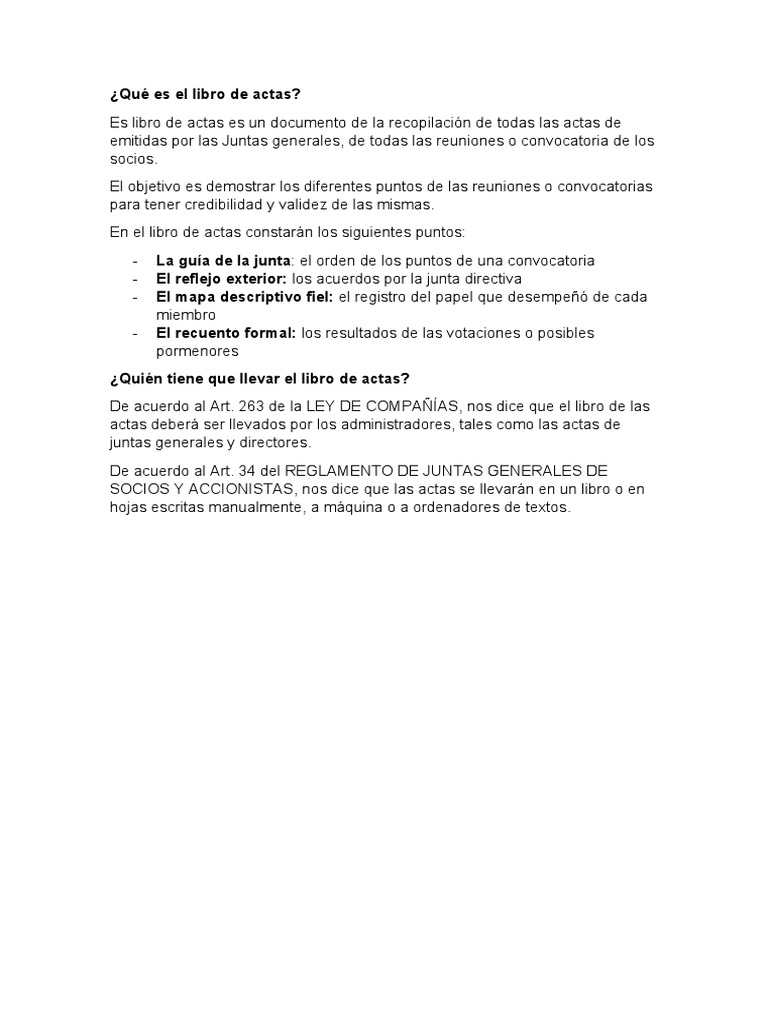 Libro de Actas | PDF