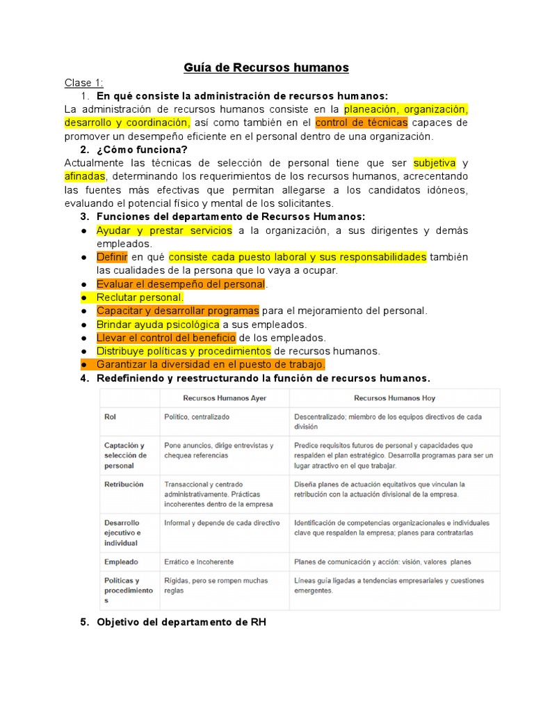Guía de Recursos Humanos | PDF | Gestión de recursos humanos | Salario