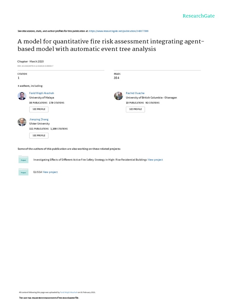 A Model For Quantitative Fire Risk Assessment Integrating Agent-Based Model With Automatic Event ...