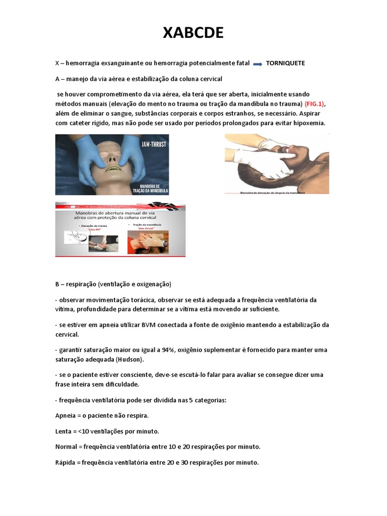 Xabcde 1 | PDF | Oxigênio | Choque (circulatório)