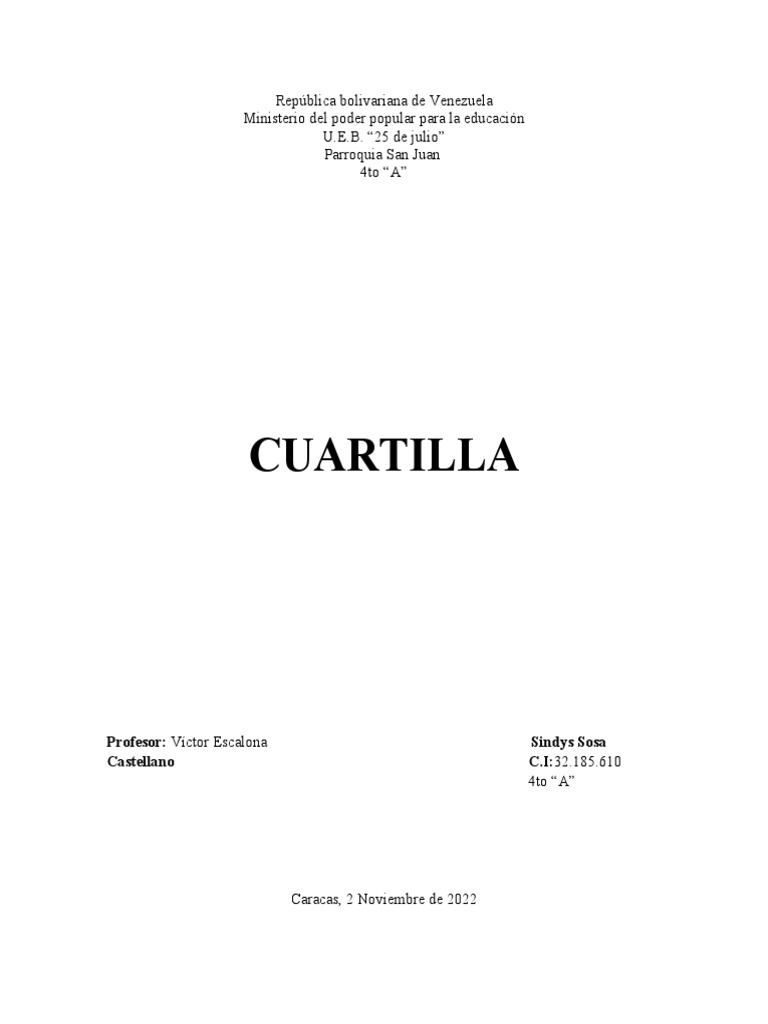 Cuartilla Sobre El Agua | PDF | Agua | La contaminación del agua