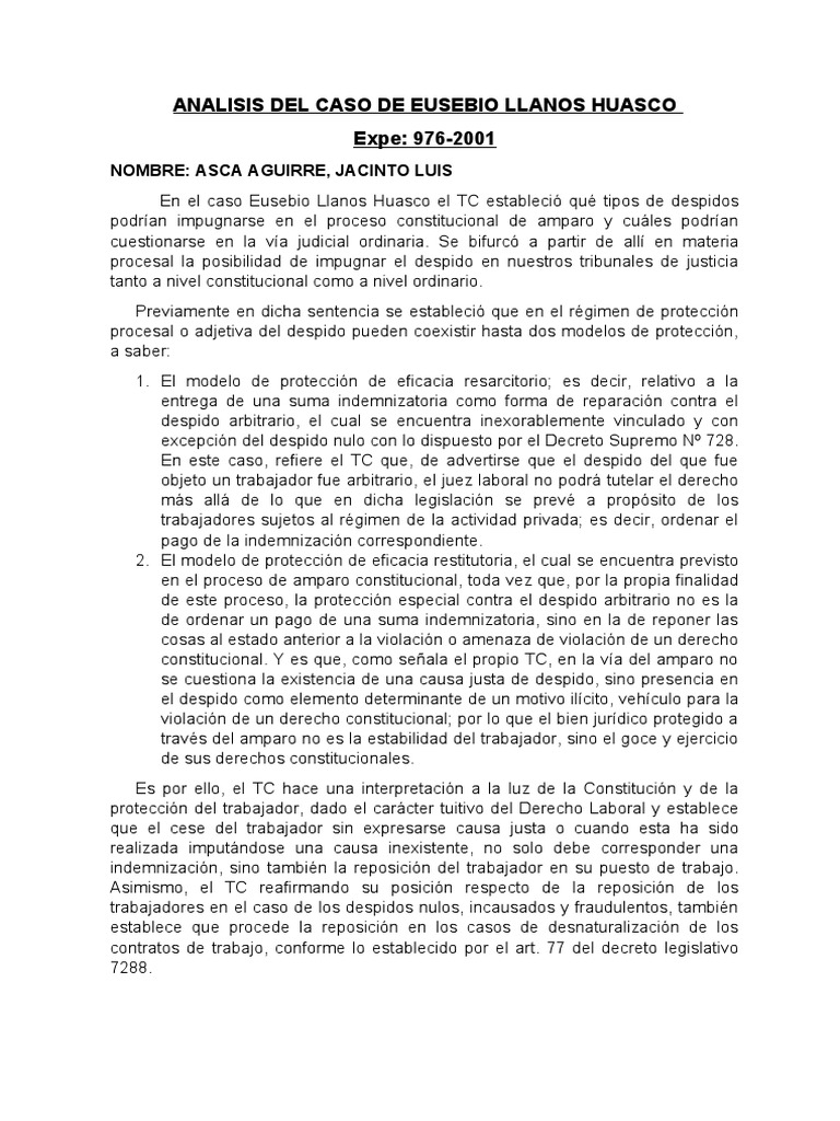 Analisis Del Caso de Llanos Huasco | PDF | Ley procesal | Constitución