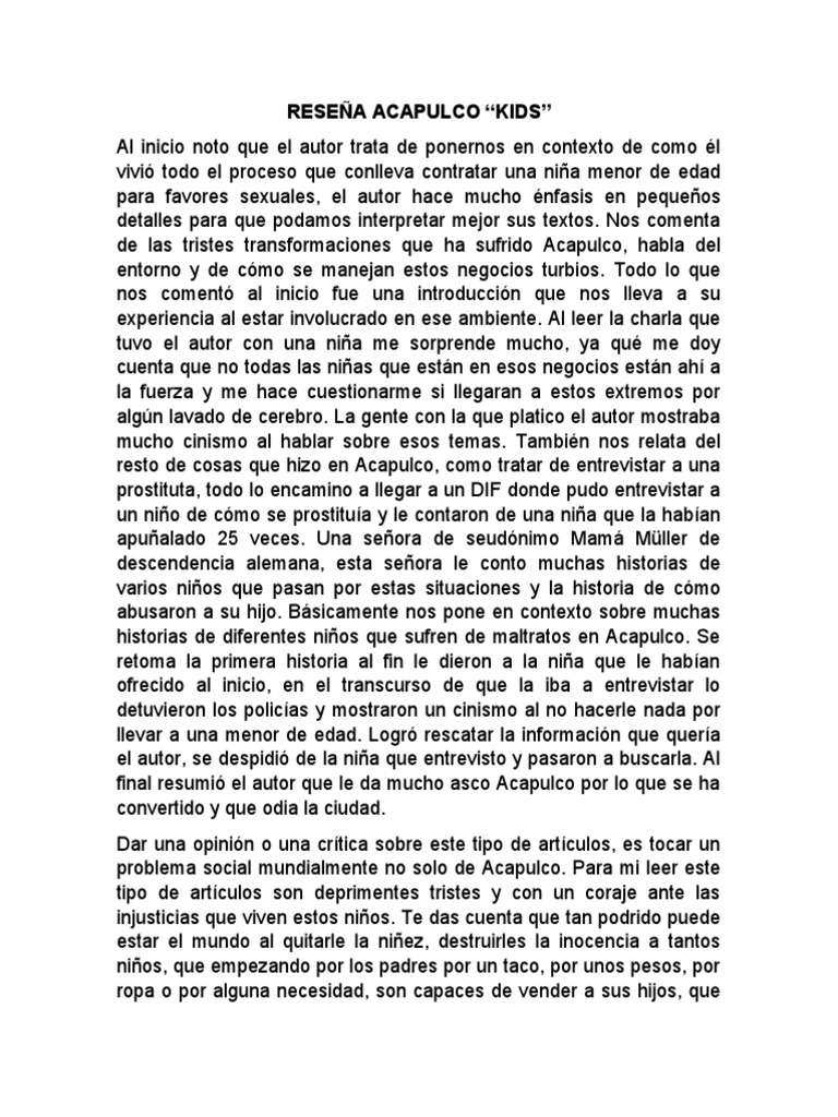RESEÑA ACAPULCO Kids | PDF