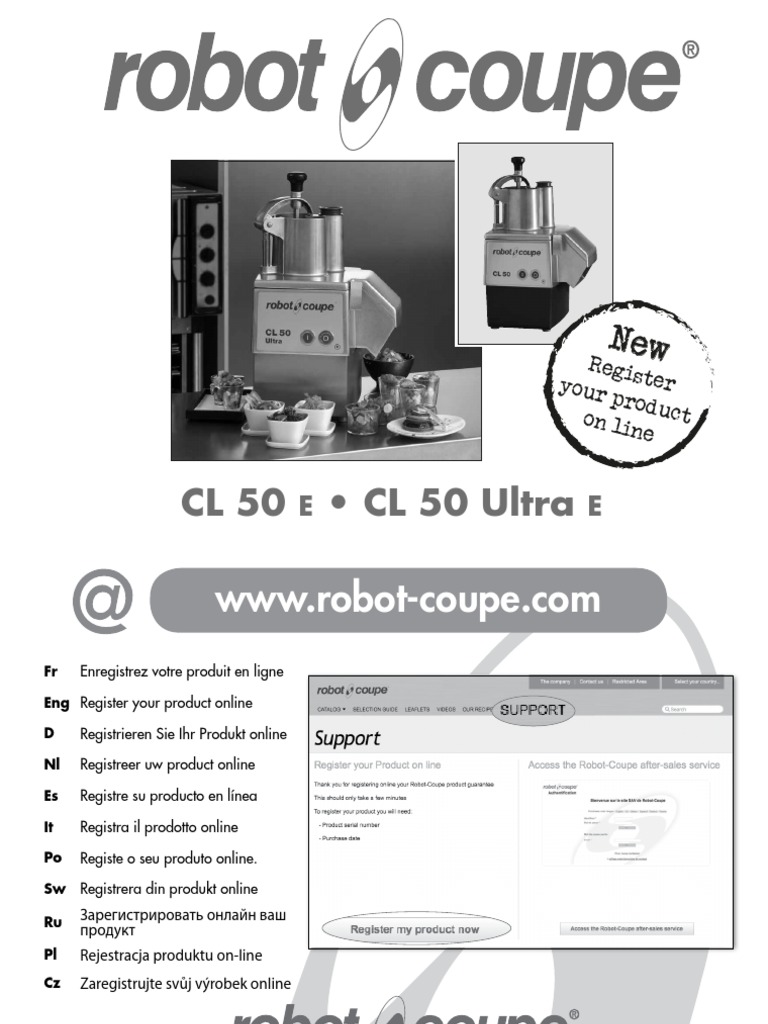 CL 50 - CL 50 Ultra: Register Your Product On Line | PDF | Motores
