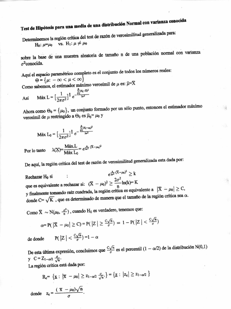 Ejemplos Pruebas de Razón de Verosimilitud | PDF