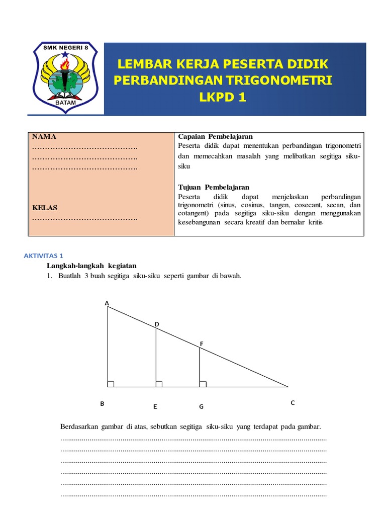 LKPD Trigonometri | PDF