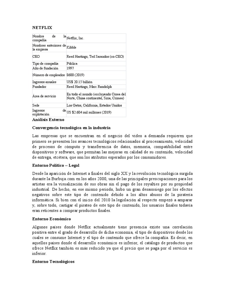 Análisis Integral de Netflix 2023 | PDF | Netflix | Streaming Media