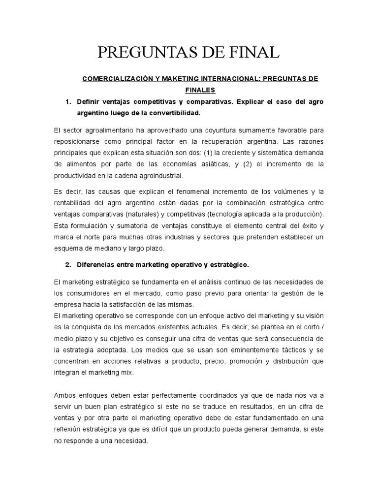 Preguntas de Final | PDF | Marketing | Mercado (economía)