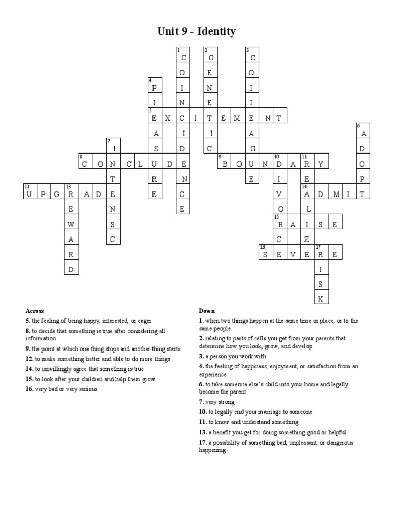 Unit 9 Crossword | Download Free PDF | Happiness | Psychology