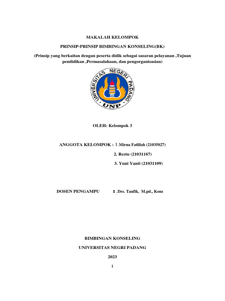 Makalah Prinsip Prinsip BK | PDF