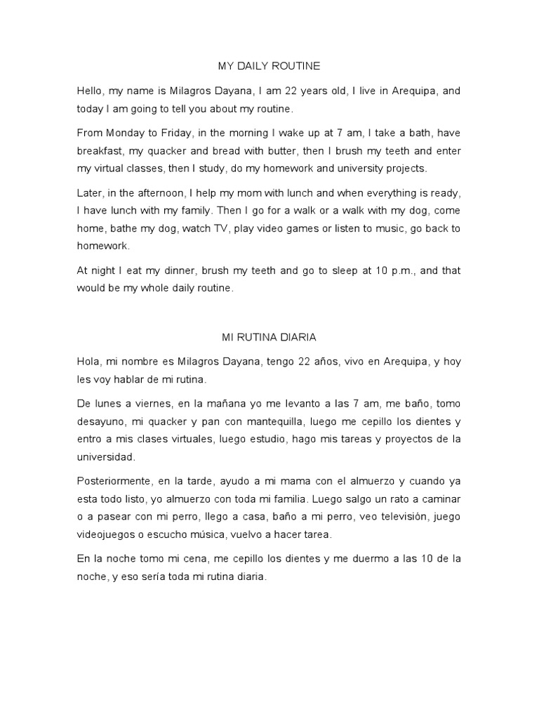 My Daily Routine | PDF