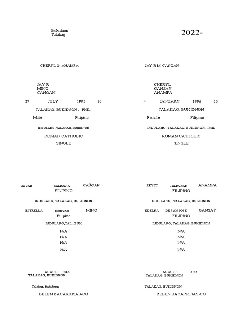 Application For Marriage License | PDF