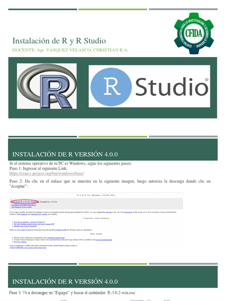 Instalación de R, Rstudio y Rtools | PDF | Informática | Microsoft Windows