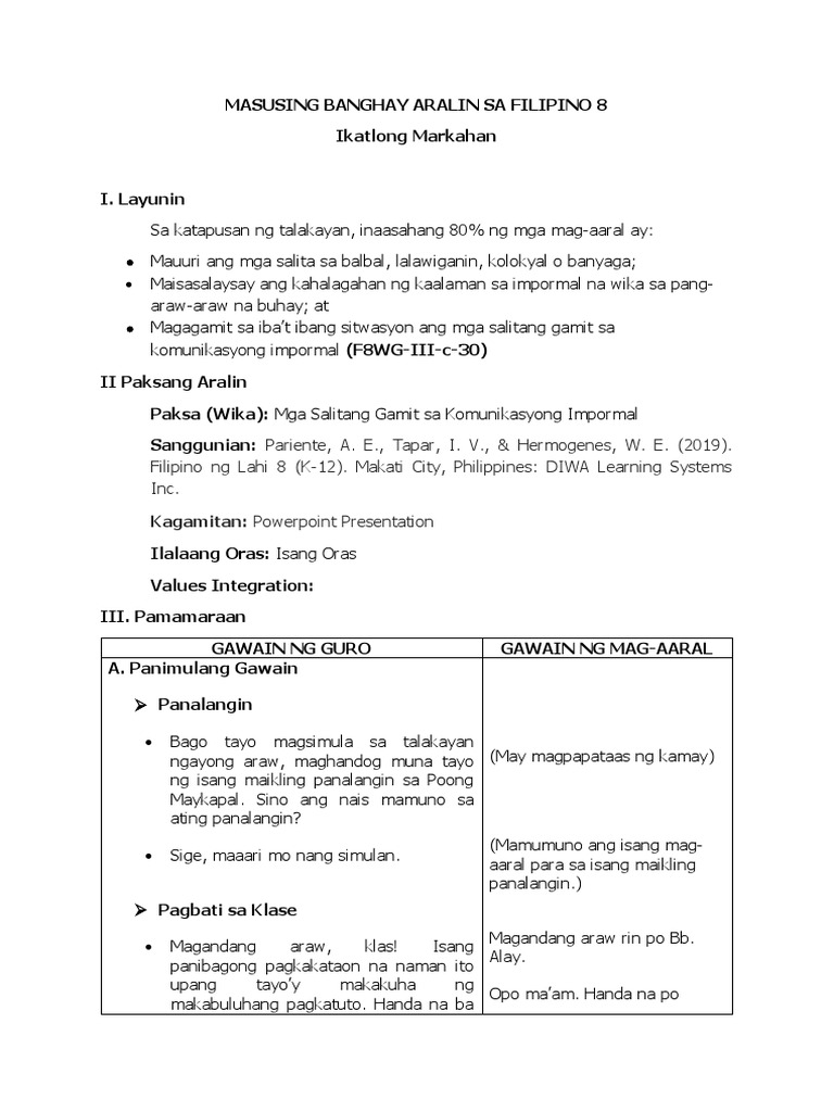 Banghay Aralin | PDF