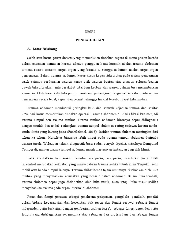 BAB I - Trauma Abdomen | PDF