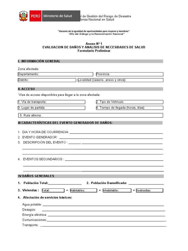 Formulario - EDAN | PDF